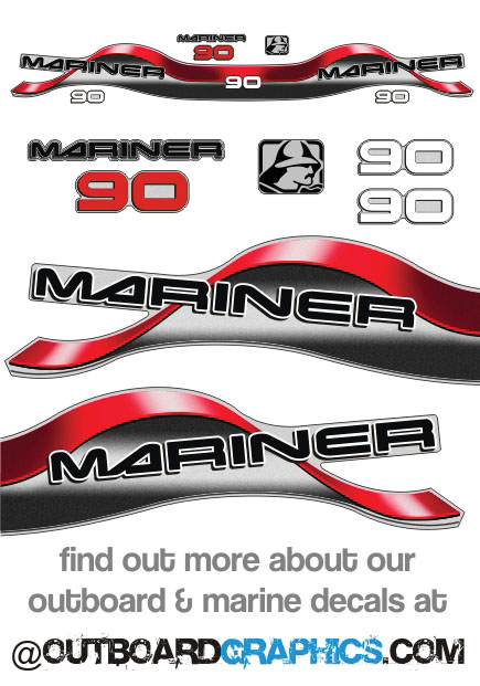 Mariner 90hp 2 stroke outboard decals/sticker kit | eBay